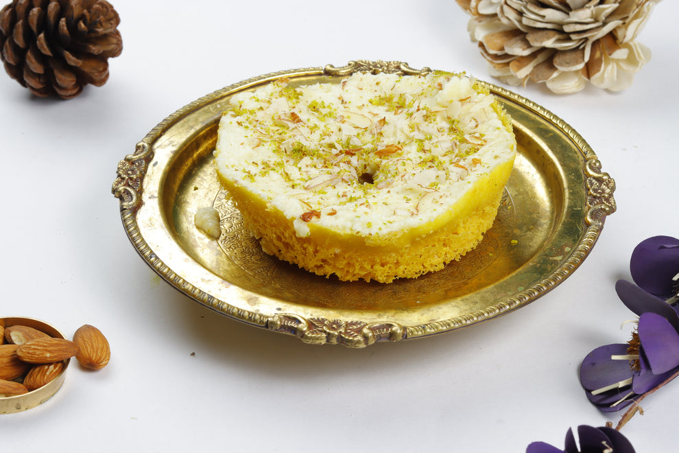 Kesar Malai Ghewar (Desi Ghee) – Nutty Ghee Sweets